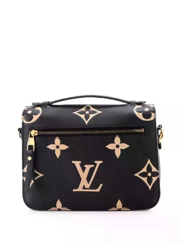 LOUIS VUITTON Pochette Metis Bicolor Monogram Empreinte Giant Crossbody Bag - Black