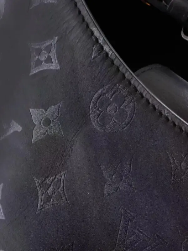 LOUIS VUITTON Very Monogram Leather Hobo Bag - Black