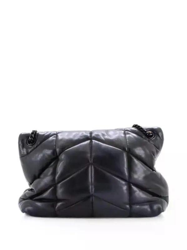 Saint Laurent Loulou Puffer Quilted Leather Medium Shoulder Bag - Black
