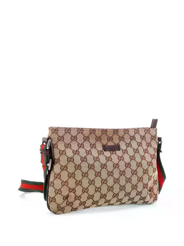 Gucci Web Strap Messenger Bag Gg Canvas Small Crossbody Bag