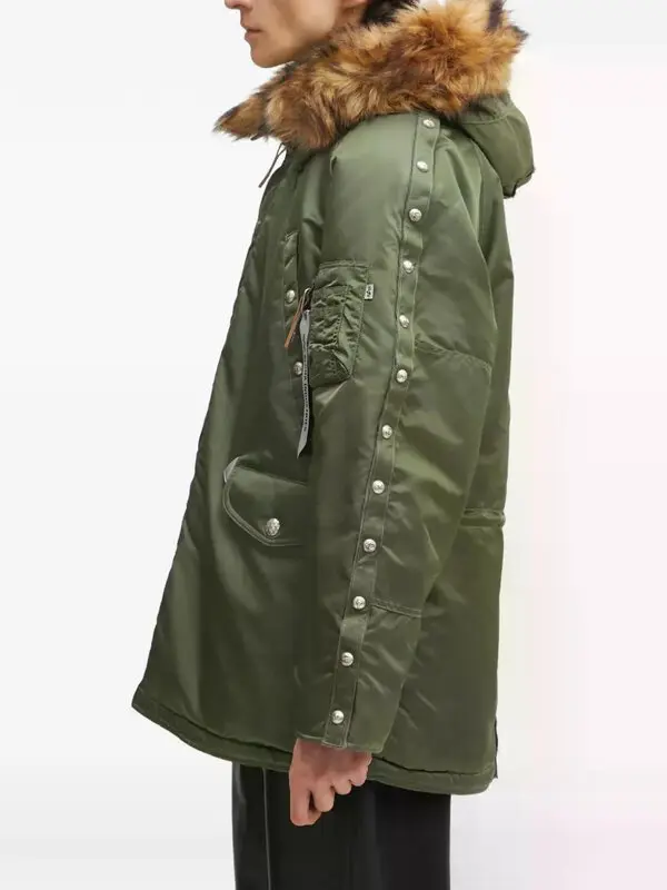 Alpha Industries Hooded Stud-embellished Jacket