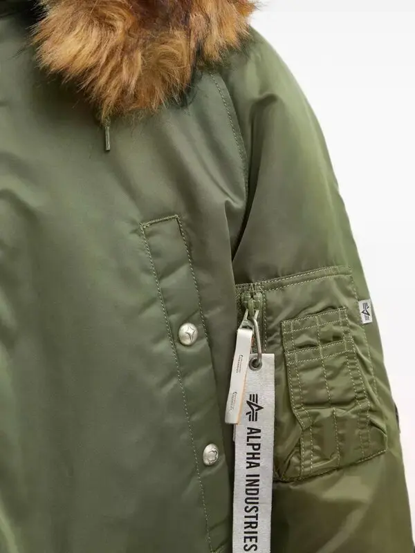 Alpha Industries Hooded Stud-embellished Jacket