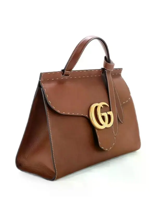 Gucci Gg Marmont Top Handle Bag In Leather