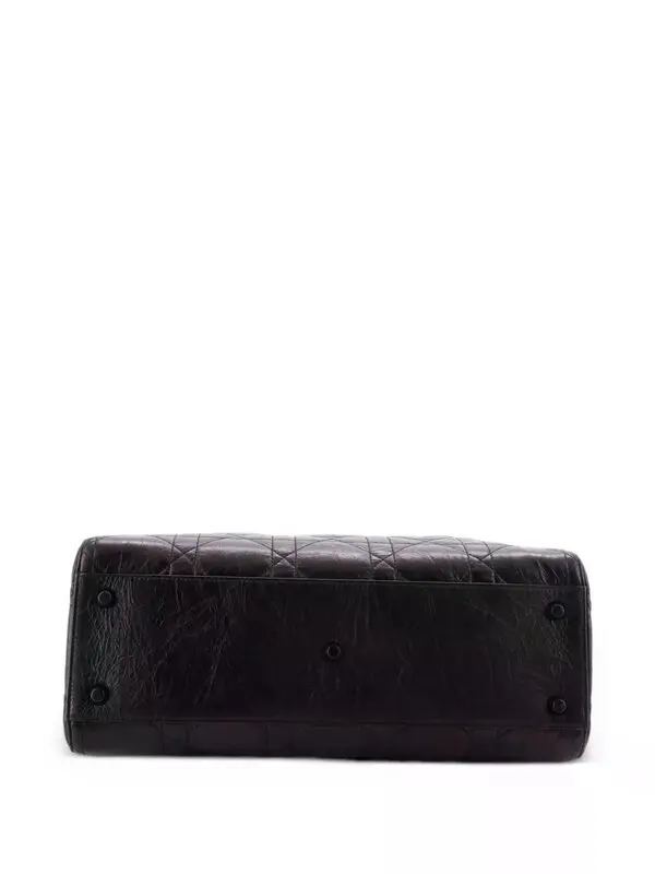 Dior Ultra Matte Lady D-sire Bag Macrocannage Crinkled Calfskin Large Shoulder Bag - Black