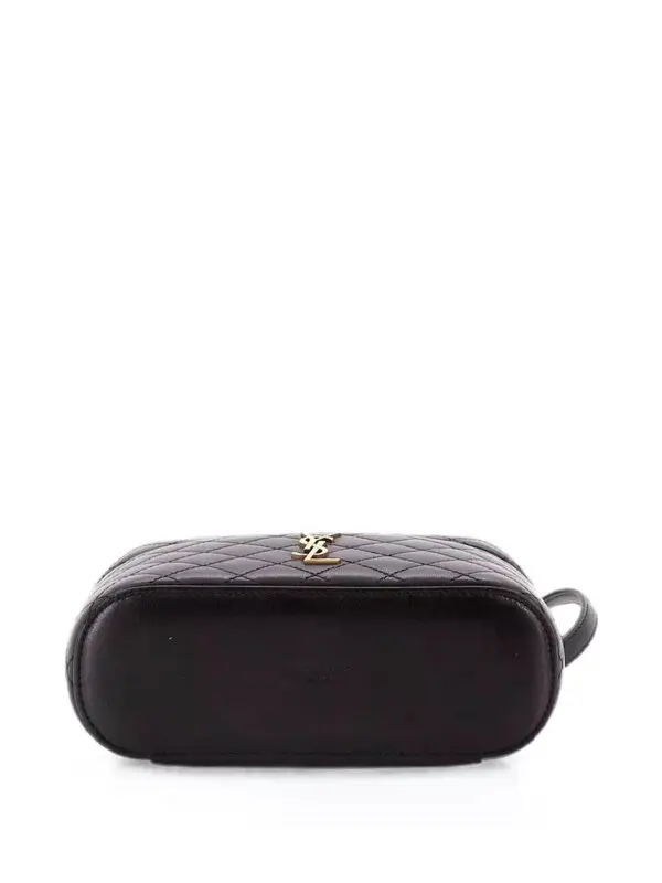 Saint Laurent Gaby Zip Around Vanity Bag Quilted Leather Mini Satchel
