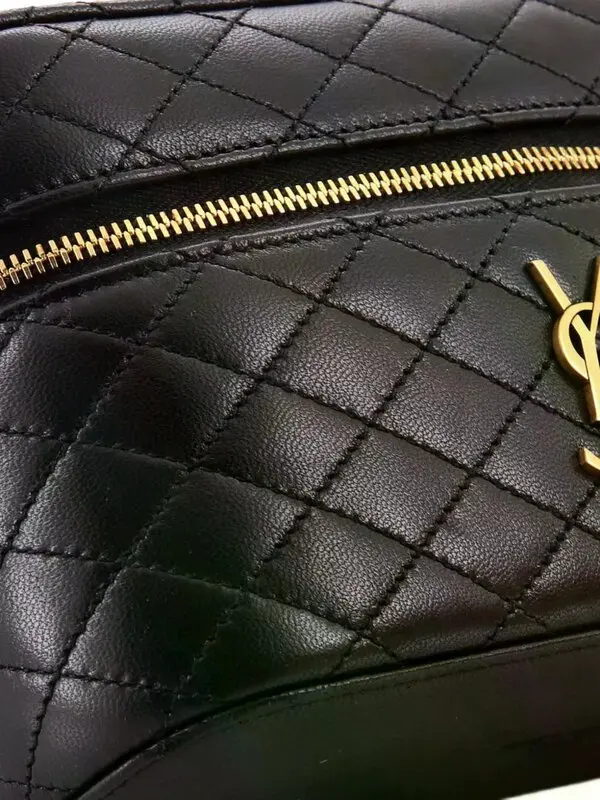 Saint Laurent Gaby Zip Around Vanity Bag Quilted Leather Mini Satchel