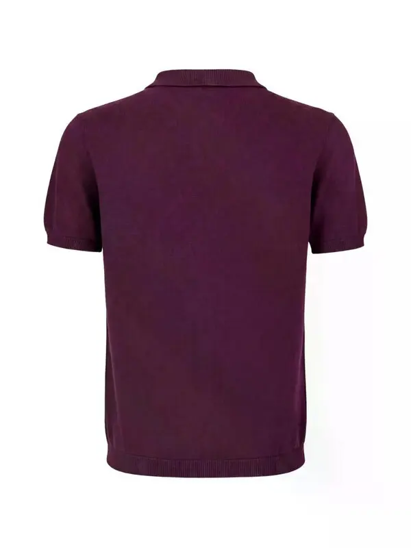 ROBERTO COLLINA Short-sleeve Textured Polo Shirt
