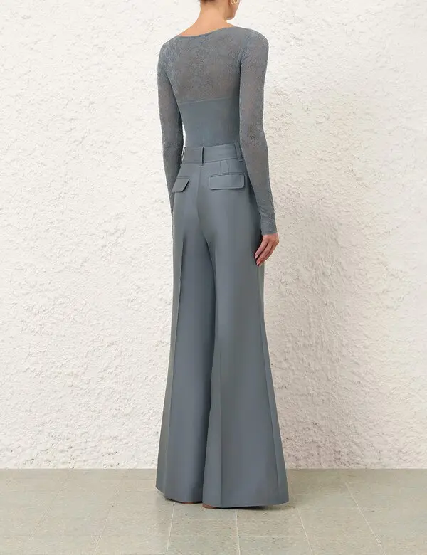 Zimmermann Pointelle Lace V Neck Top