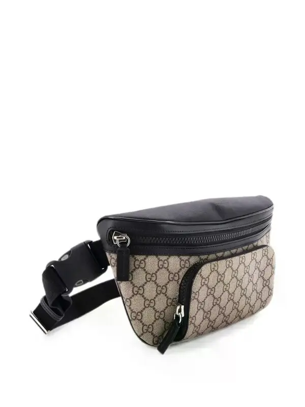 Gucci Gg Coated Canvas With Leather Belt Bag
