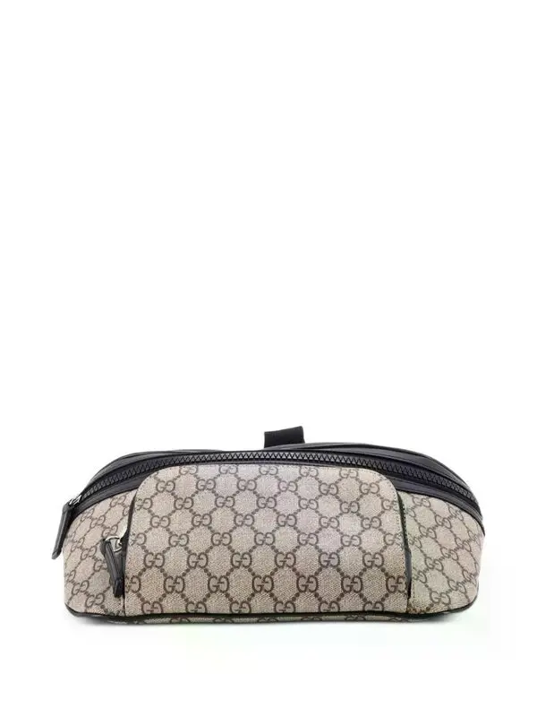 Gucci Gg Coated Canvas With Leather Belt Bag