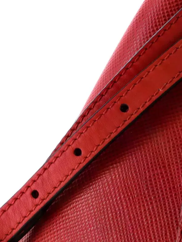 Prada Panier Saffiano Leather Medium Bucket Bag - Red