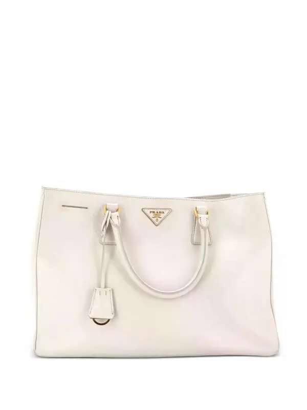 Prada Saffiano Leather Tote Bag - Neutrals
