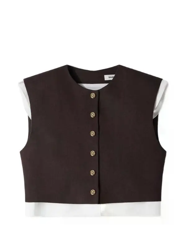 Sandro Cropped Layered-detail Top