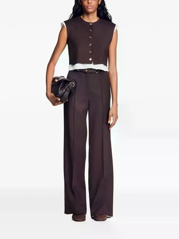 Sandro Cropped Layered-detail Top