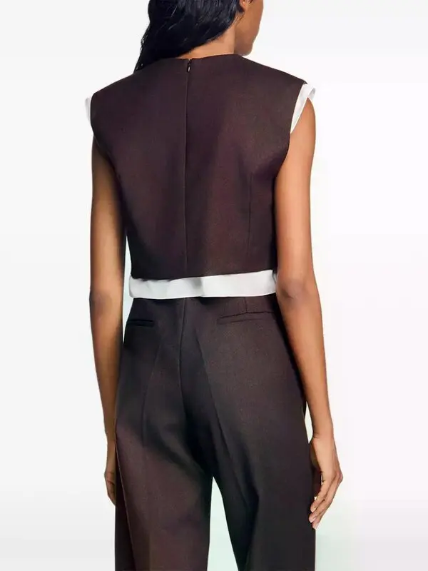 Sandro Cropped Layered-detail Top