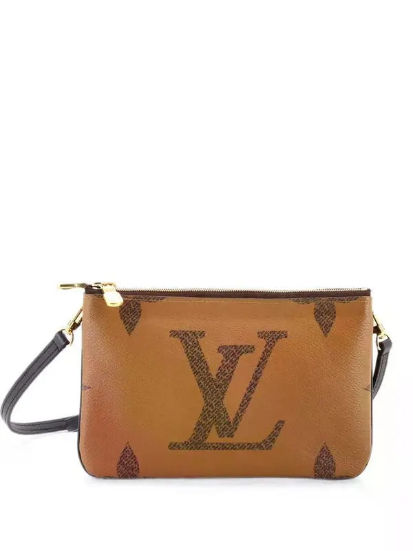 LOUIS VUITTON Double Zip Pochette Reverse Monogram Giant Clutch Bag