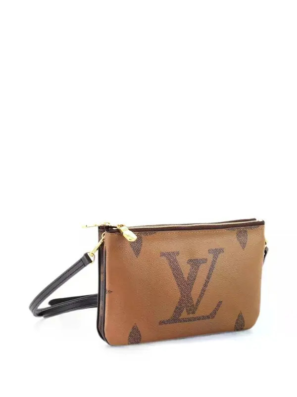 LOUIS VUITTON Double Zip Pochette Reverse Monogram Giant Clutch Bag
