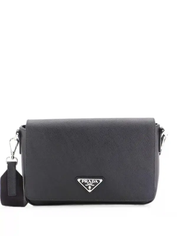 Prada Saffiano Leather Flap Messenger Bag