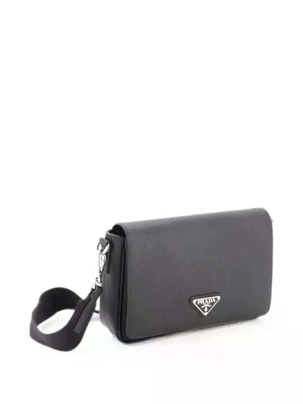Prada Saffiano Leather Flap Messenger Bag