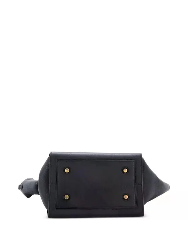 Celine Tie Knot Grainy Leather Mini Tote Bag - Black