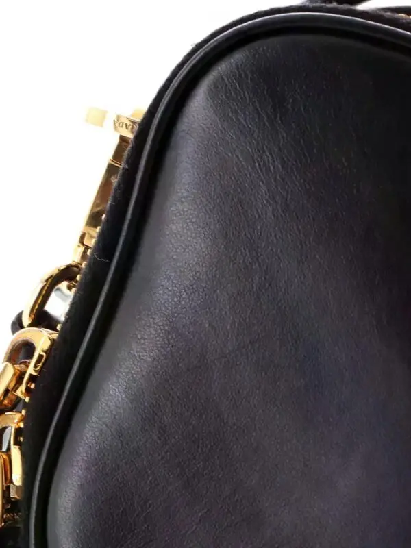 Prada Odette Top Handle Bag Leather Mini Crossbody Bag