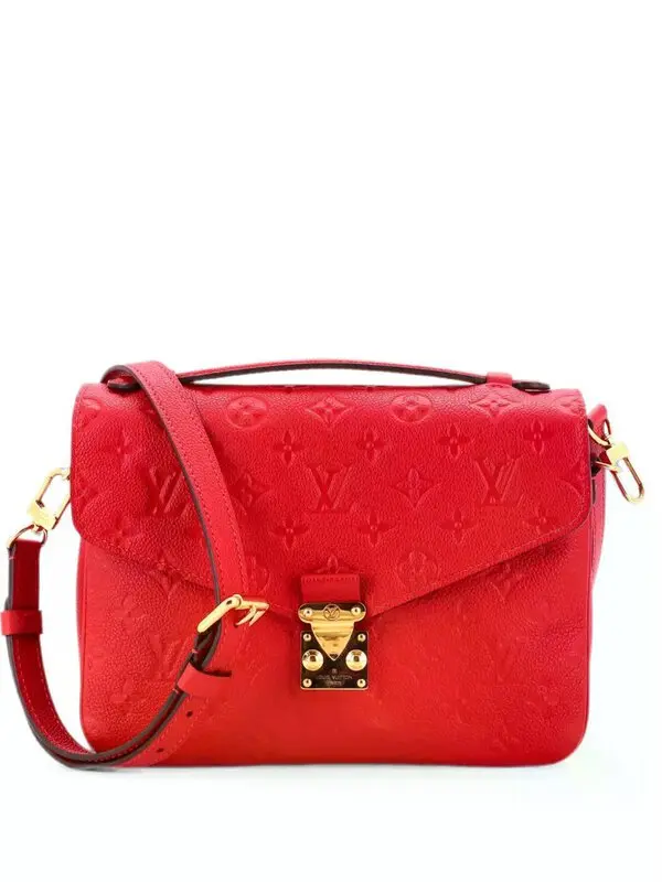 LOUIS VUITTON Pochette Metis Monogram Empreinte Leather Crossbody Bag - Red