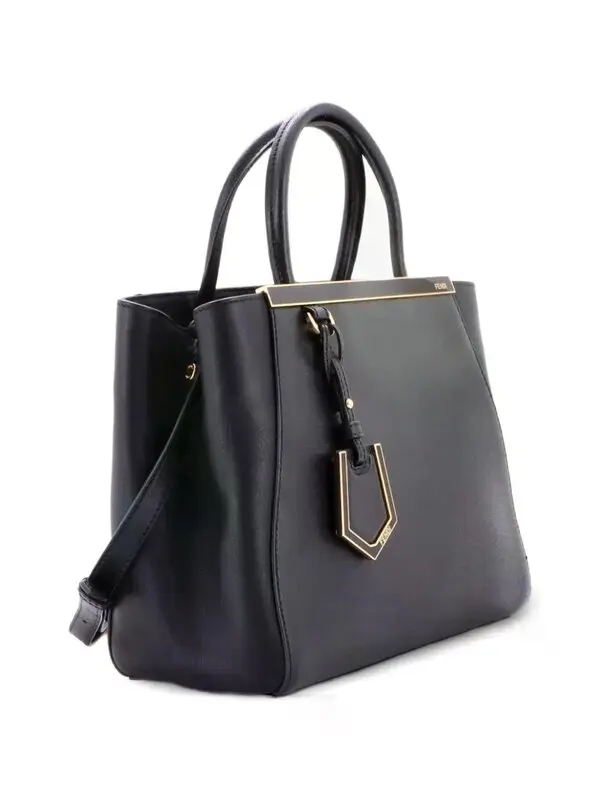 Fendi 2jours Leather Petite Satchel - Black