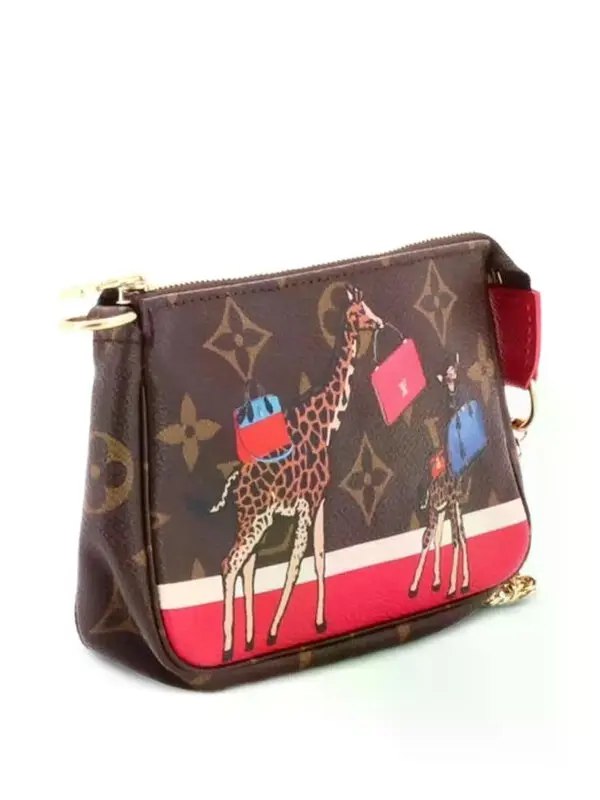LOUIS VUITTON Pochette Accessoires Limited Edition Christmas Animation Monogram Canvas Mini Shoulder Bag