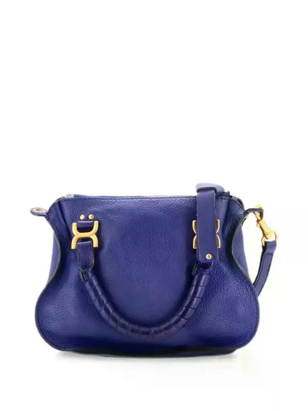 Chloé Marcie Satchel Leather Baby Crossbody Bag - Blue