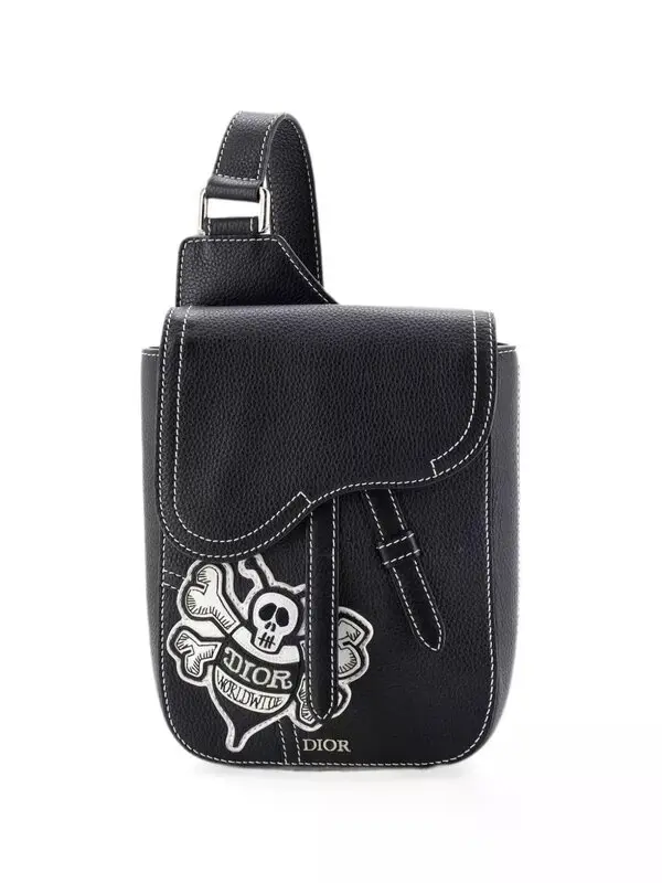 Dior Stussy Saddle Messenger Bag - Black