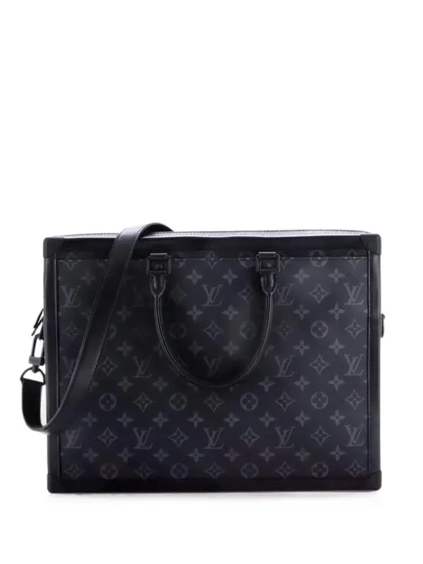 LOUIS VUITTON Soft Trunk Briefcase Monogram Eclipse Canvas Business Bag