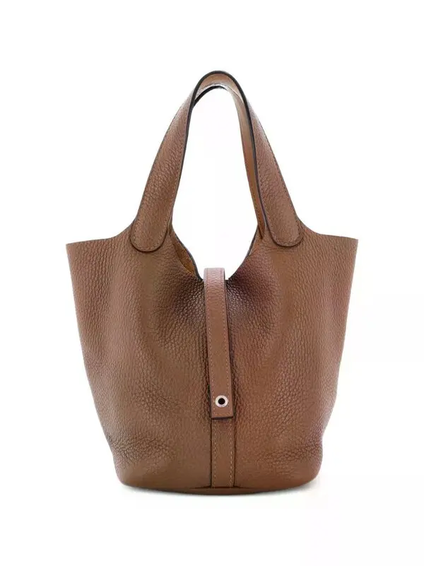 Hermès Eclat Picotin Lock Bag Clemence With Swift Pm Bucket Bag - Brown