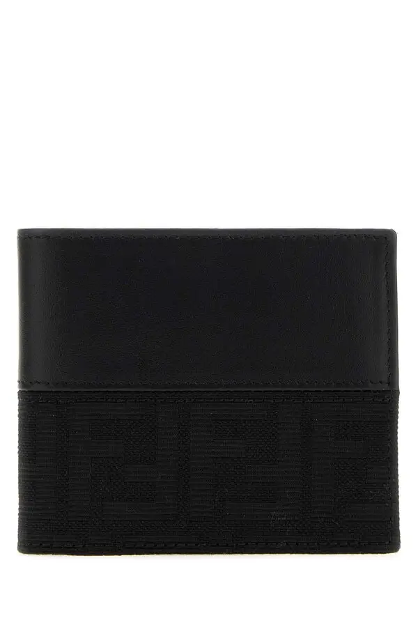 Fendi Jacquard And Leather Ff Wallet