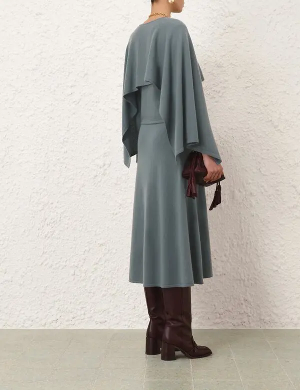 Zimmermann Valiant Wool Midi Skirt - Deco Blue