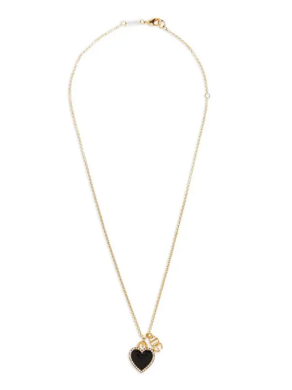 Dolce & Gabbana Finish Mesh Chain Heart Logo Necklace - Gold