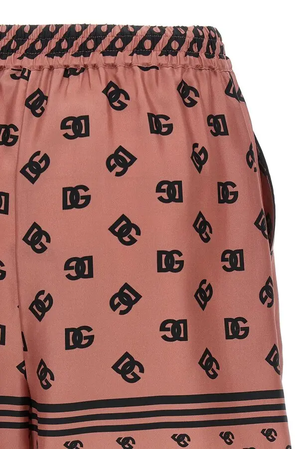 Dolce & Gabbana Silk Jacquard Logo Bermuda Shorts
