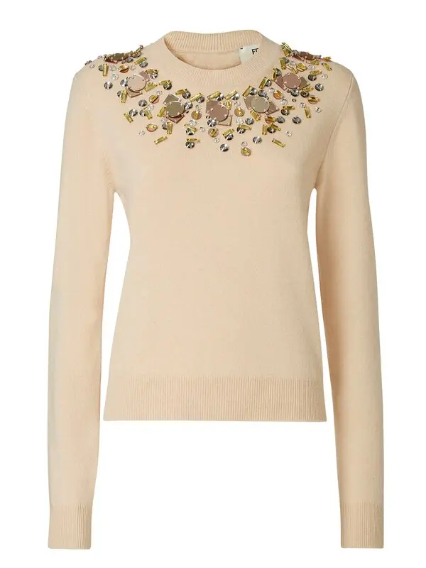 Fendi Embellished Wool & Cashmere Pullover - Multicolor