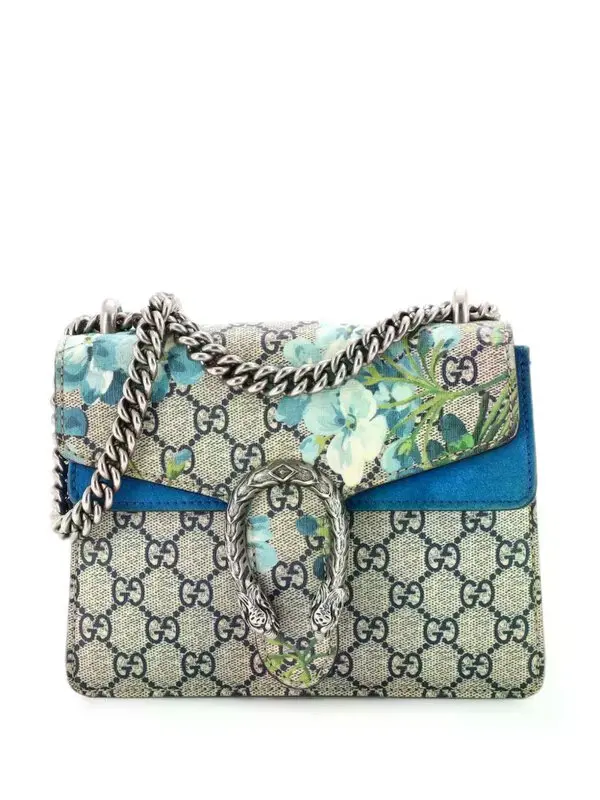 Gucci Dionysus Bag Blooms Print Gg Coated Canvas Mini Shoulder Bag - Blue