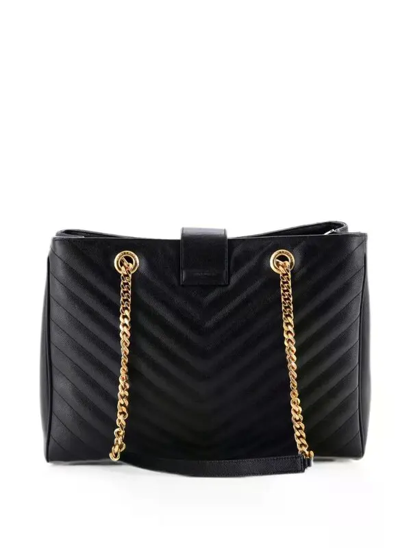 Saint Laurent Classic Monogram Shopper Matelasse Chevron Leather Large Tote Bag