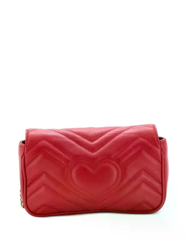 Gucci Matelasse Leather Super Mini Crossbody Bag - Red