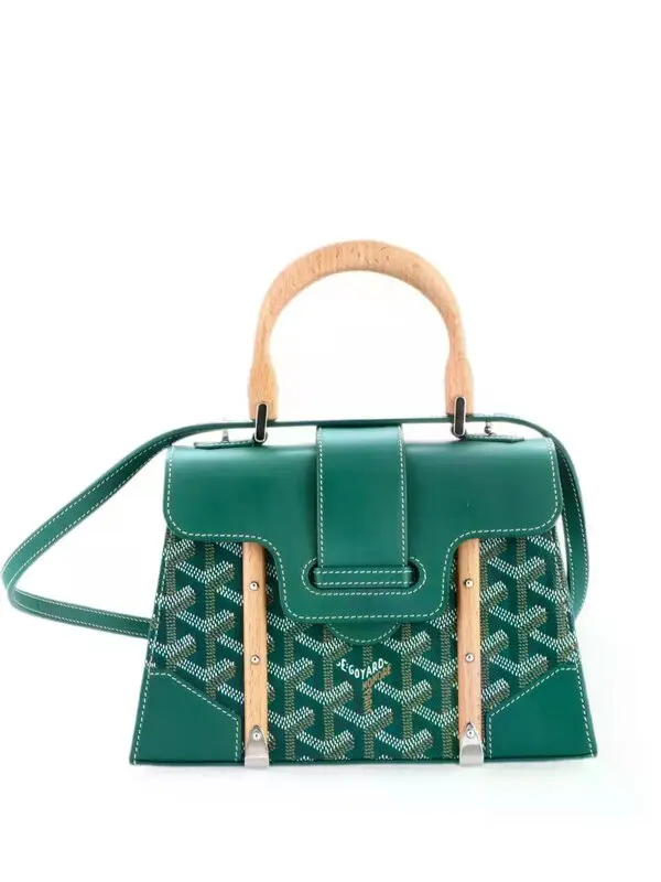 Goyard Structured Saigon Top Handle Bag Coated Canvas With Leather Mini Satchel