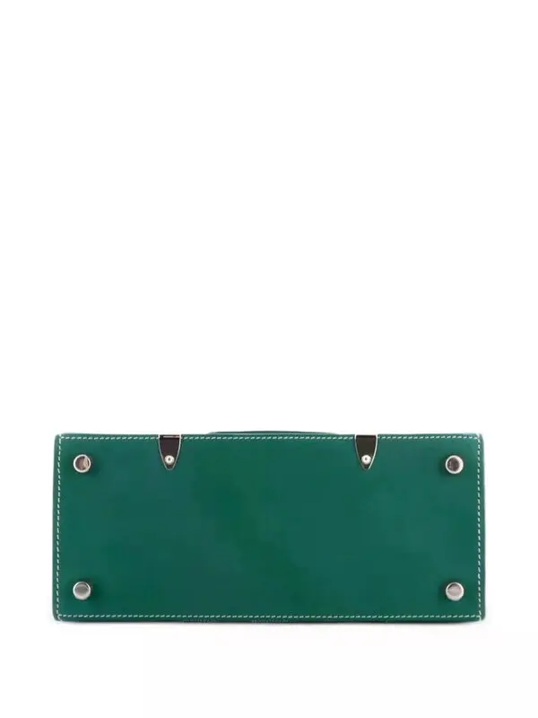 Goyard Structured Saigon Top Handle Bag Coated Canvas With Leather Mini Satchel - Green