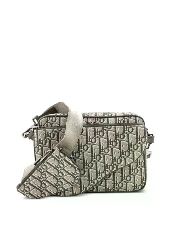 Dior Saddle Triple Pouch Oblique Canvas Crossbody Bag