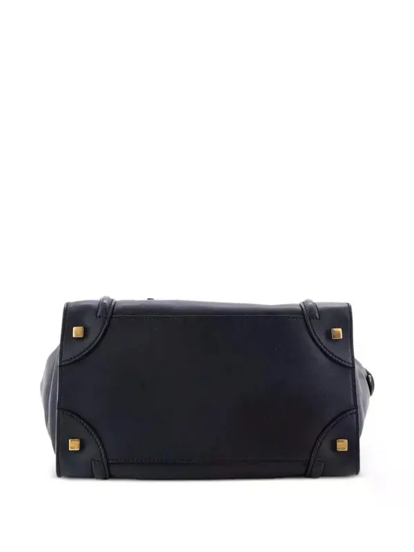 Celine Luggage Bag Smooth Leather Mini Tote Bag - Blue