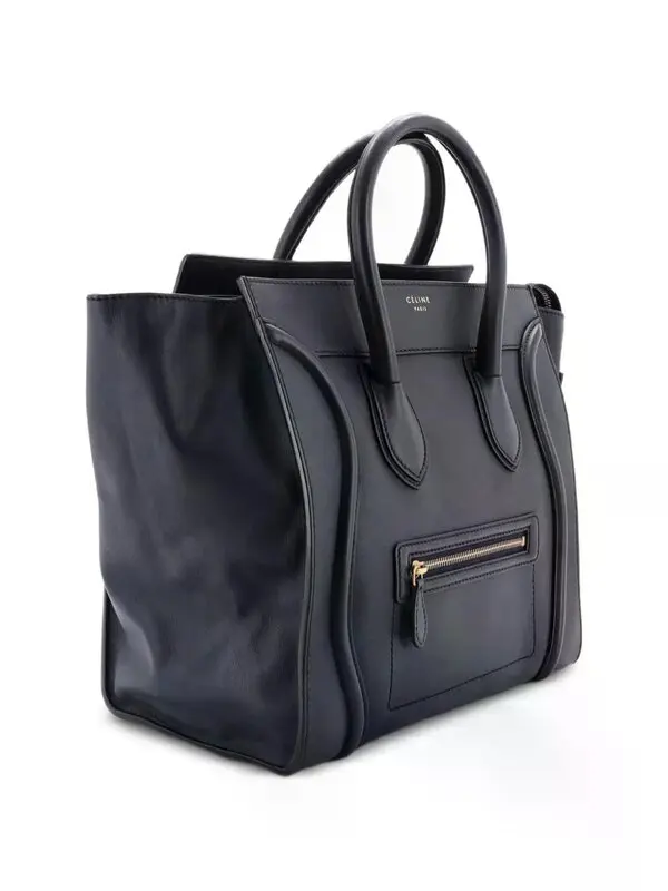Celine Luggage Bag Smooth Leather Mini Tote Bag - Blue