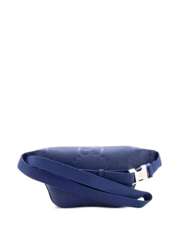 Gucci Jumbo Gg Embossed Leather Small Belt Bag - Blue