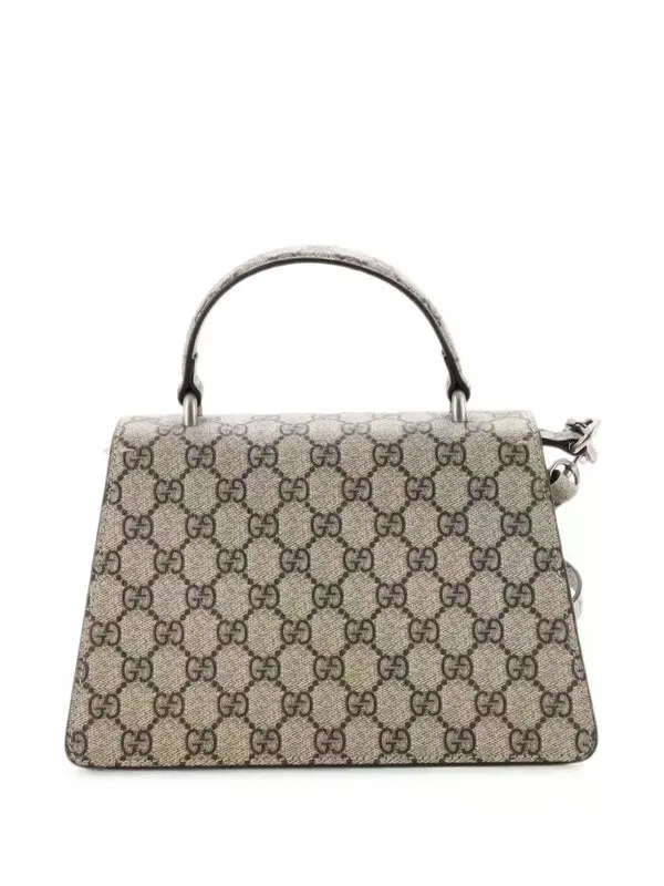 Gucci Dionysus Convertible Top Handle Bag Gg Coated Canvas Small Satchel - Brown