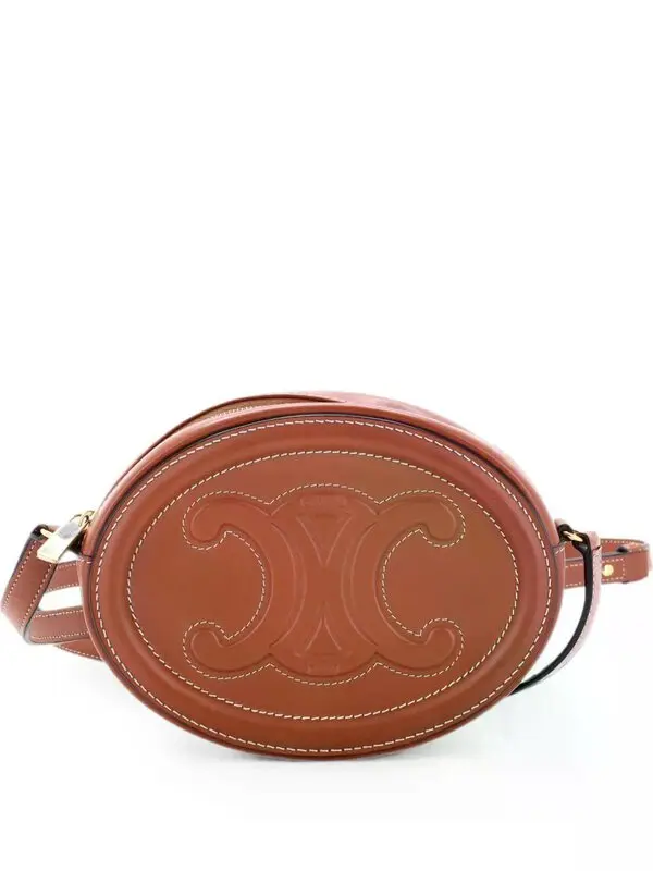 Celine Triomphe Oval Leather Mini Crossbody Bag