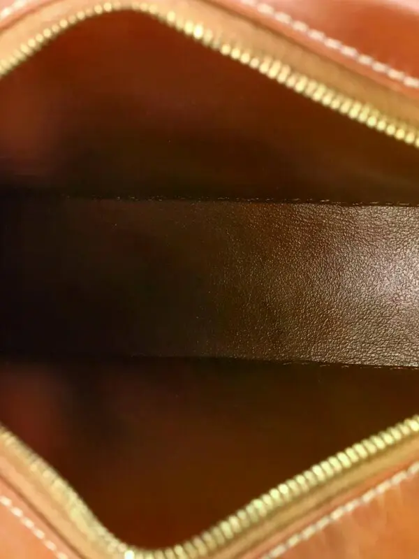 Celine Triomphe Oval Leather Mini Crossbody Bag - Brown