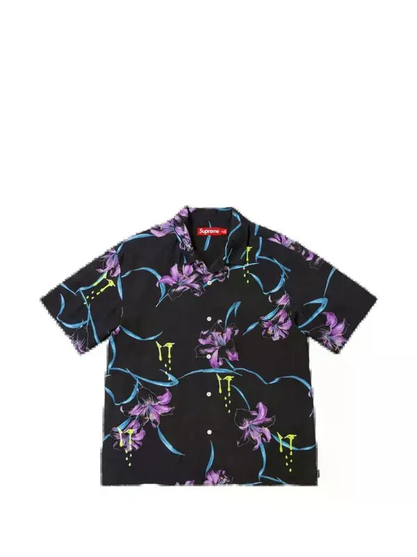Supreme Aoi Lilies Short-sleeve Shirt - Black
